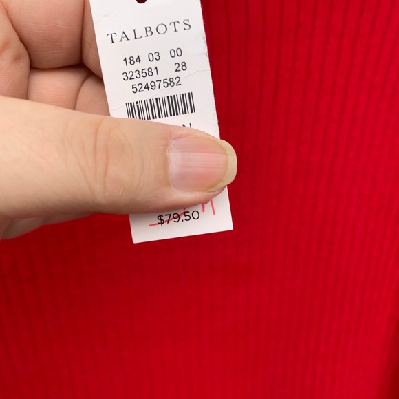 Talbots | Sweaters | Nwt Talbots Pretty Classic Red Stripe Turtleneck ...